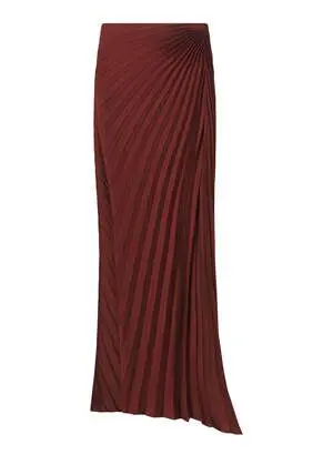 A.L.C. Bianca Satin Pleated Maxi Skirt - Rust