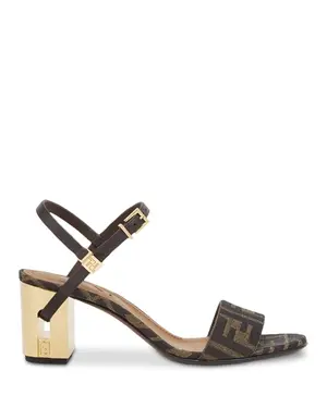 Fendi Delfina Ff Jacquard Sandals
