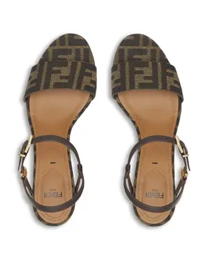 Fendi Delfina Ff Jacquard Sandals