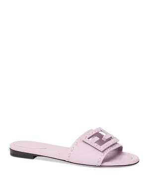 Fendi Leather Flat Slides