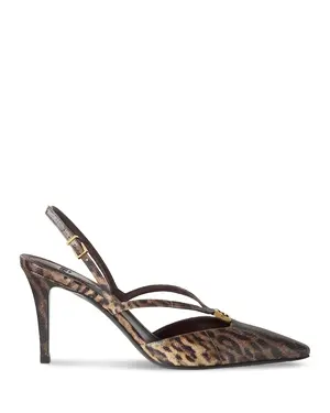 Fendi Ffold High Heel Printed Karung Slingbacks