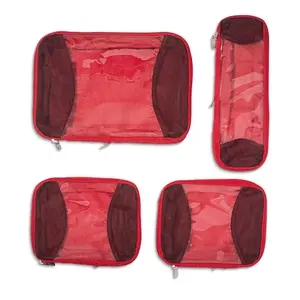 BAGGALLINI 4 Piece Compression Cube Set - Scarlet Red
