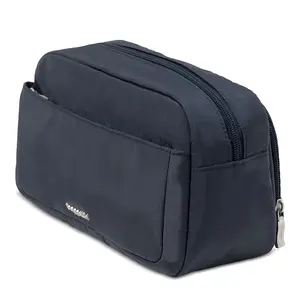 BAGGALLINI The Jet Set Edit Pocket Cosmetic Pouch With Brush Organization - French Navy Twill