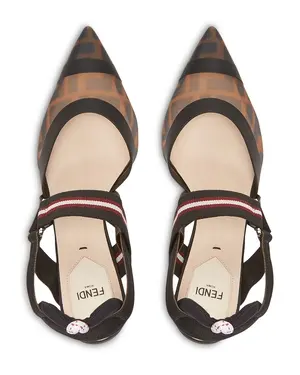 Fendi Colibri Tech Mesh High Heel Slingbacks