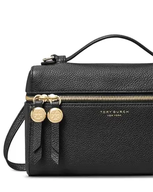 Tory Burch Slim Leather Top Handle Bag - Black