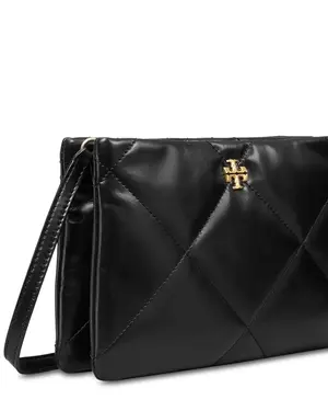Tory Burch Kira Diamond Quilted Leather Crossbody Bag - Black