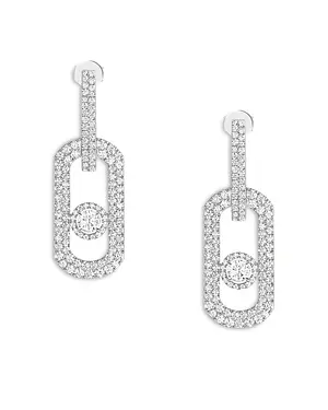 Messika 18k So Move Diamond Pave Oval Drop Earrings - White Gold