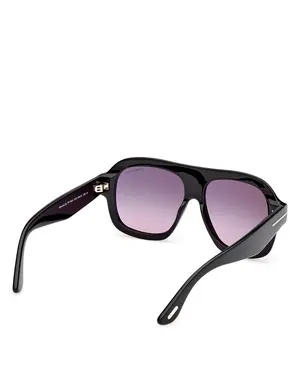 TOM FORD Rhonda Pilot Sunglasses - Black/smoke