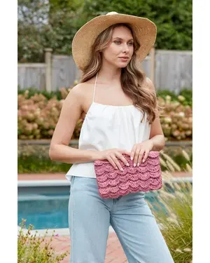 Mar Y Sol Lizzie Small Raffia Clutch