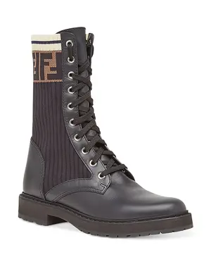 Fendi Rockoko Leather Biker Boots
