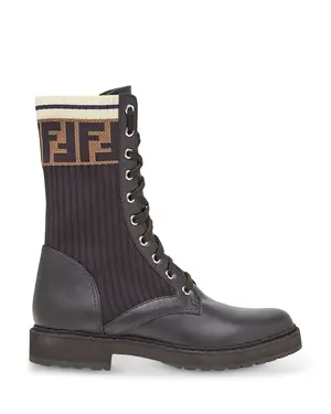 Fendi Rockoko Leather Biker Boots