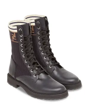 Fendi Rockoko Leather Biker Boots
