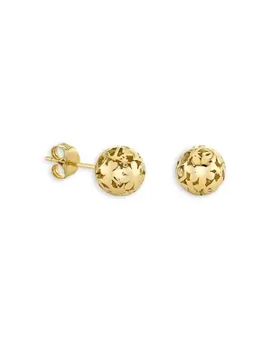 SYDNEY EVAN 14k Yellow Icon Wallpaper Ball Stud Earrings - Gold