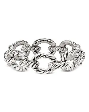 David Yurman Sculpted Cable Oval Link Bracelet - Silver