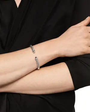 David Yurman Cable Flex Bracelet With Diamonds - Silver