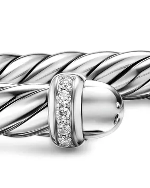 David Yurman Cable Flex Bracelet With Diamonds - Silver