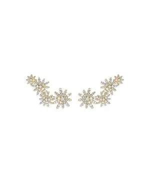 David Yurman Starburst Diamond Climber Earrings - Gold