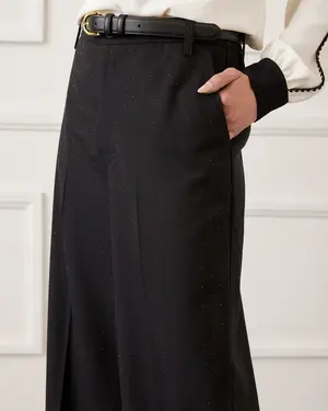 Karen Kane Rhinestone Embellished Wide Leg Trousers