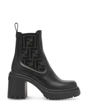Fendi Domino Leather Biker Boots