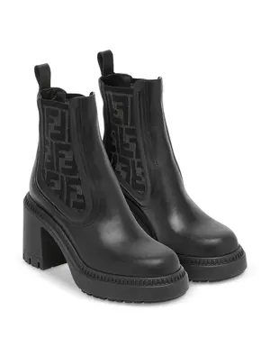 Fendi Domino Leather Biker Boots