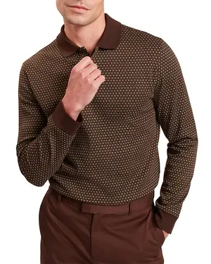 Ted Baker London Durand Geo Jacquard Polo Shirt - Brown