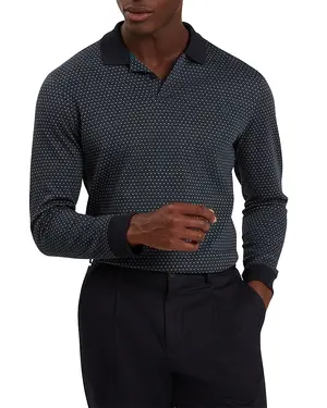 Ted Baker London Durand Geo Jacquard Polo Shirt - Navy