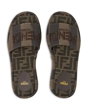 Fendi Sunshine Flatform Slides - Brown