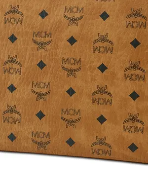 Mcm Aren Visetos Zip Pouch - Cognac