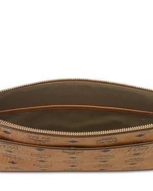 Mcm Aren Visetos Zip Pouch - Cognac