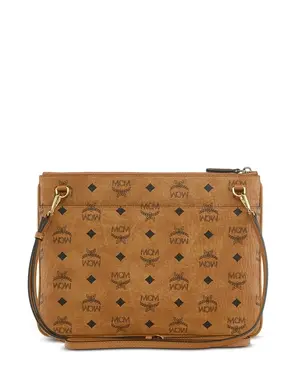 Mcm Aren Visetos Zip Pouch - Cognac