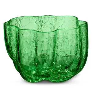 KOSTA BODA Crackle Glass Votive Holder - Green