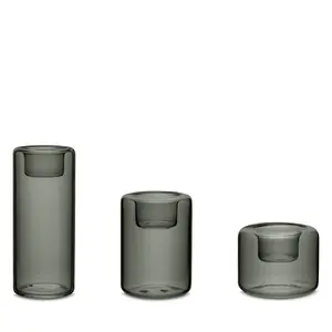 KOSTA BODA Happy Votive Holders, Set Of 3 - Gray