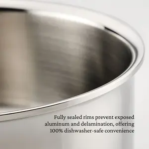 HESTAN Probond Luxe 4 Quart Polished Professional Clad Stainless Steel Soup Pot With Lid