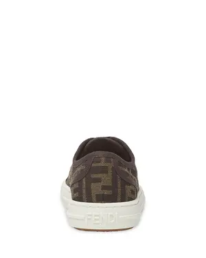 Fendi Domino Ff Fabric Low Top Sneakers - Brown