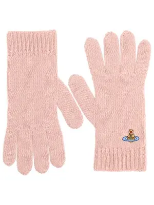 VIVIENNE WESTWOOD Gloves With Orb Embroidery - Nude