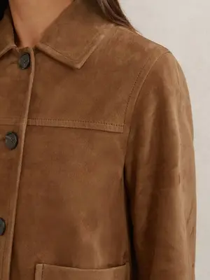 REISS Miller Suede Patch-pocket Jacket