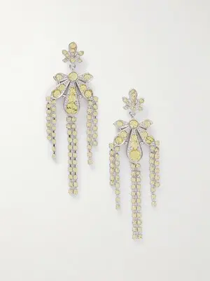 Rabanne Crystal Embellished Earrings - Yellow