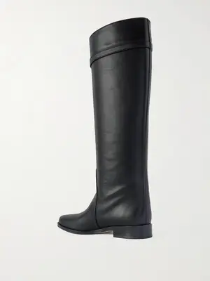 Staud Harlow Leather Knee Boots - Black