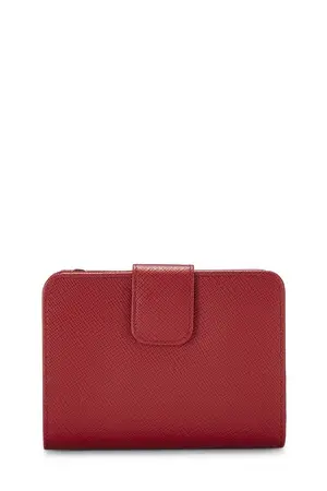 Prada Saffiano Zip Around Compact Wallet