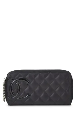 Chanel Quilted Calfskin Cambon Zip-around Wallet - Black