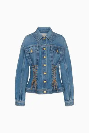 Ulla Johnson The Naomi Jacket With Lace Up Detail - Danube