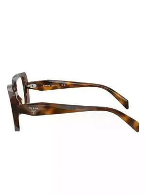 Prada Geometric Eyeglasses - Brown