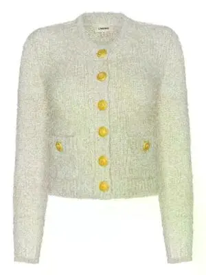 L'Agence Una Button Cardigan - Neutrals