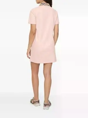 Burberry Mini Embroidered Polo Shirt Dress - Pink
