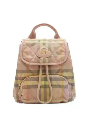Burberry Horseshoe Quilted Check Mini Backpack - Pink