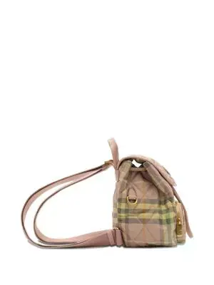 Burberry Horseshoe Quilted Check Mini Backpack - Pink