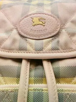 Burberry Horseshoe Quilted Check Mini Backpack - Pink