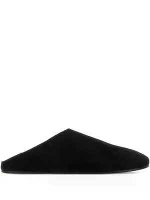 THE ROW Hudson Suede Slides - Black