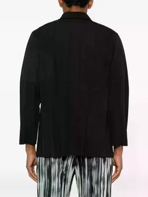 Issey Miyake Pleated Buttoned Blazer - Black