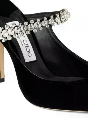 JIMMY CHOO Bing 100 Crystal-embellished Heeled Mules - Black